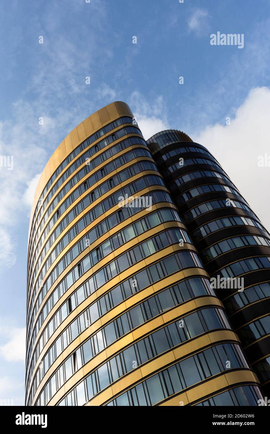 Poland, Warsaw, part of facade of Zebra Tower Stock Photo - Alamy
