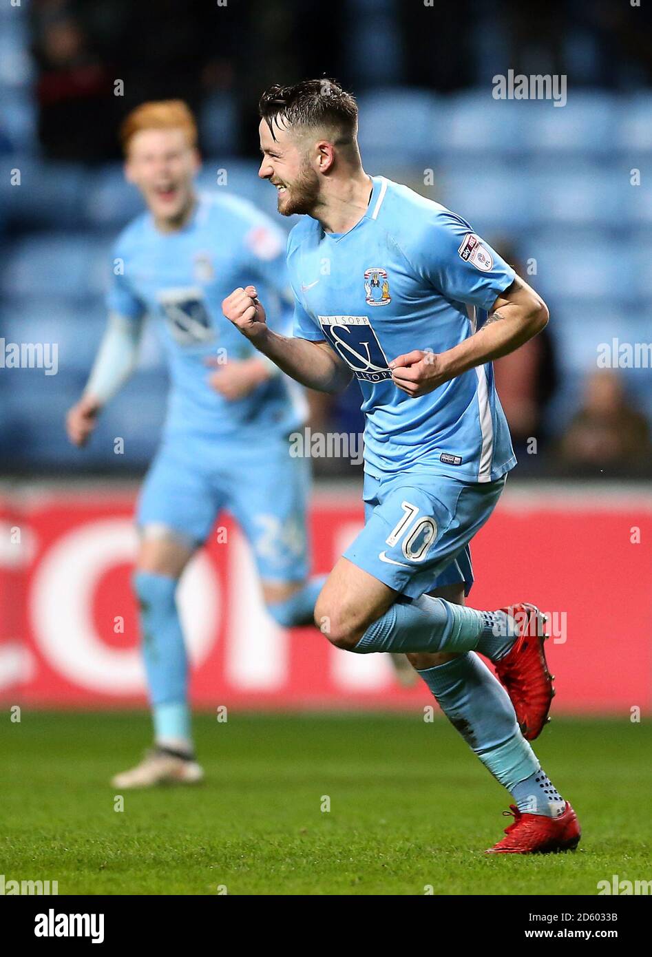 Coventry City's Marc McNulty celebrates scoring the games first goal ...
