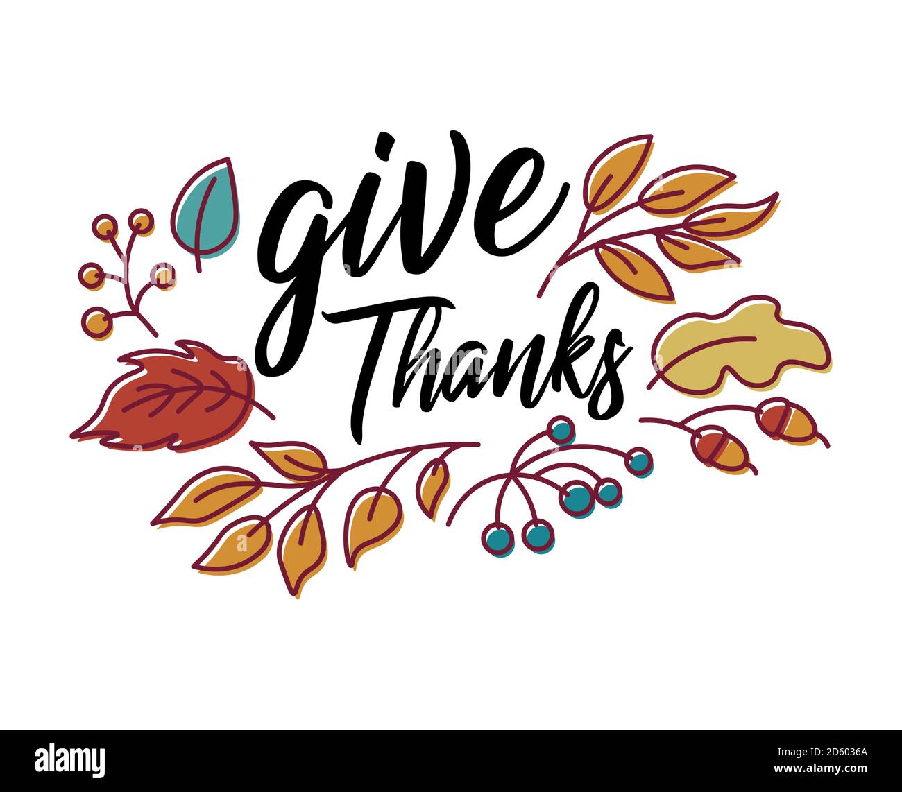 Thanksgiving lettering orange Stock Vector Images - Alamy