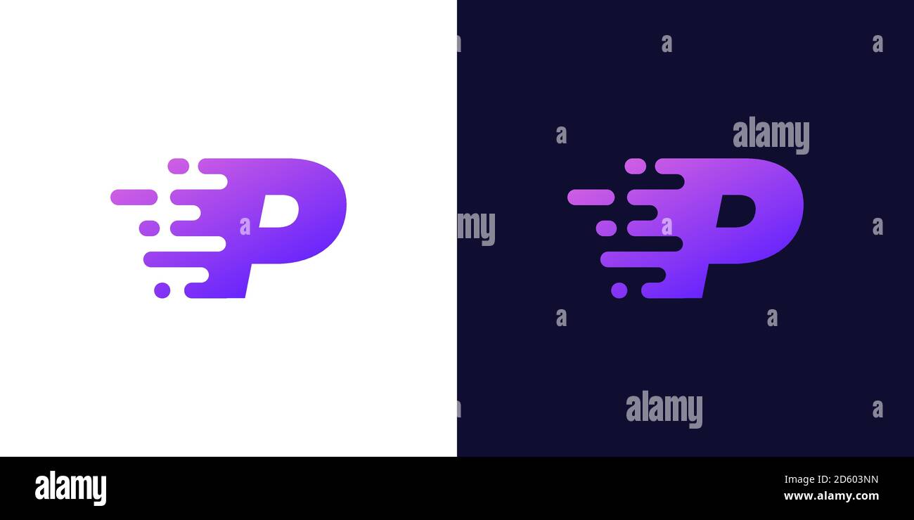 abstract letter P logo design . modern letter P movement logo design ...