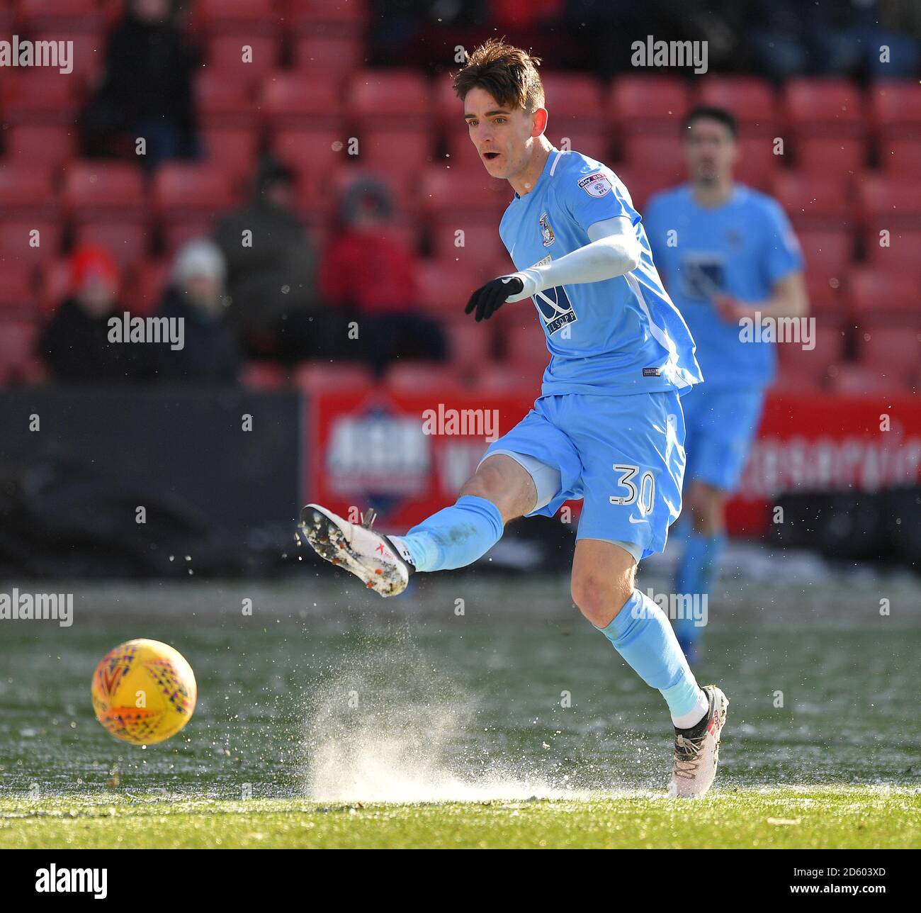 Coventry City's Tom Bayliss scores his teams second goal Stock Photo ...