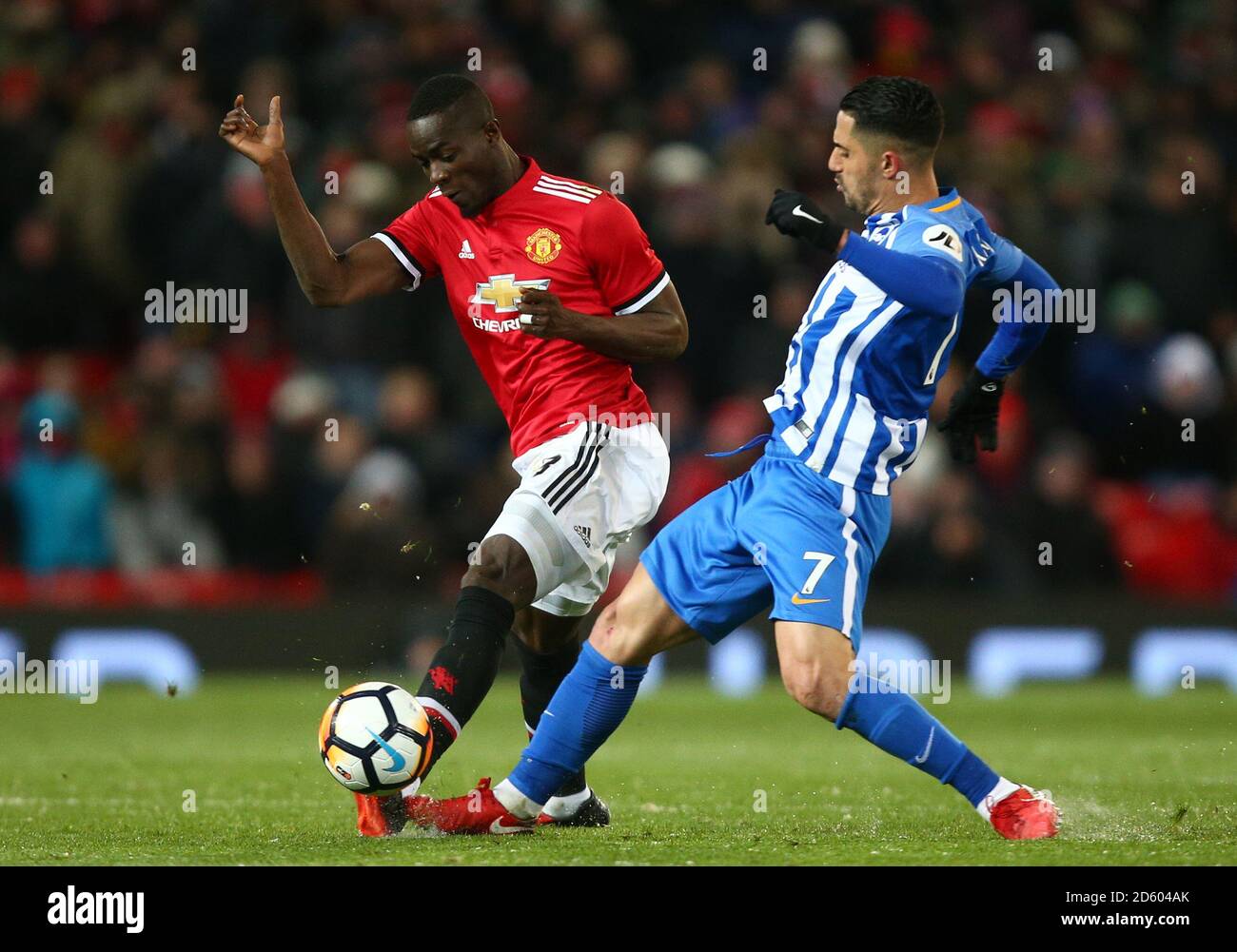 Manchester United's Eric Bailly (left) and Brighton & Hove Albion's ...