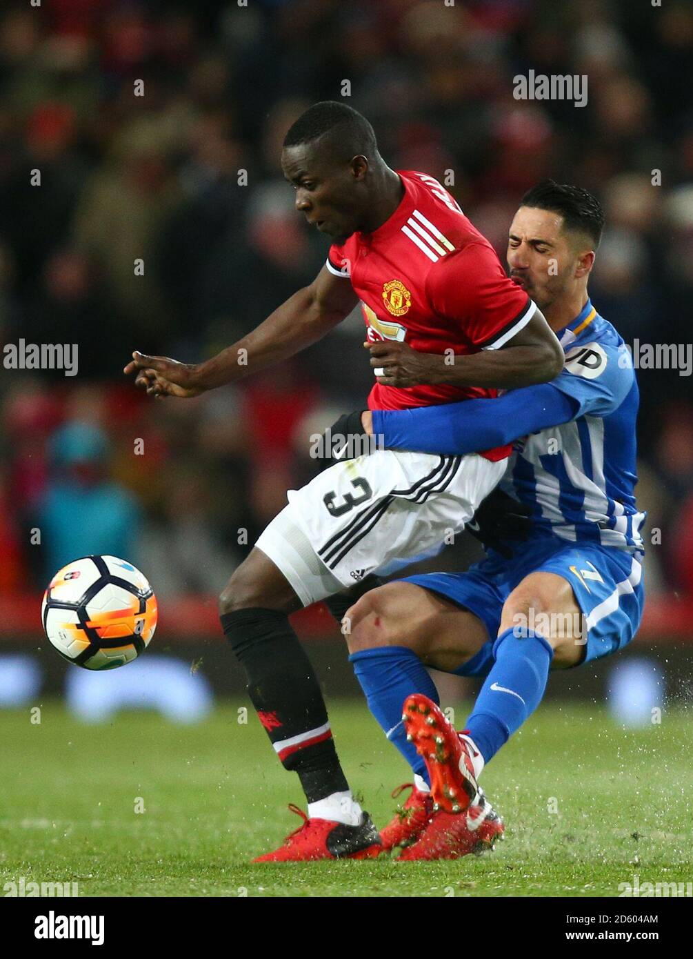 Manchester United's Eric Bailly (left) and Brighton & Hove Albion's ...