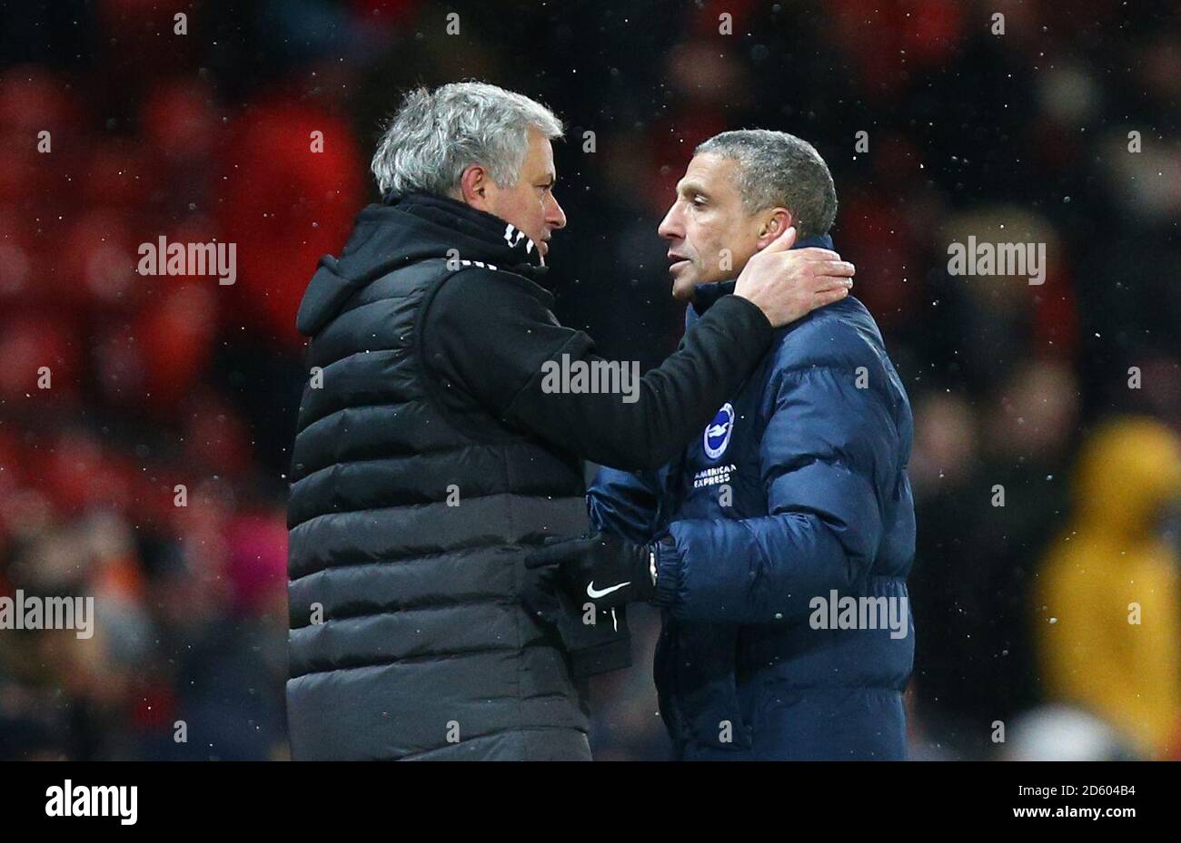 Manchester United manager Jose Mourinho (left) and Brighton & Hove ...