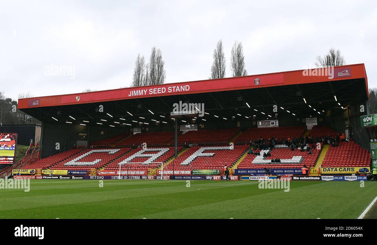 General view of the Jimmy Seed Stand stand prior to kick-off Stock ...