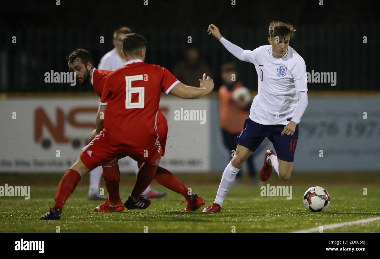 England C's James Hardy holds off a challenge from Wales C's Danny ...