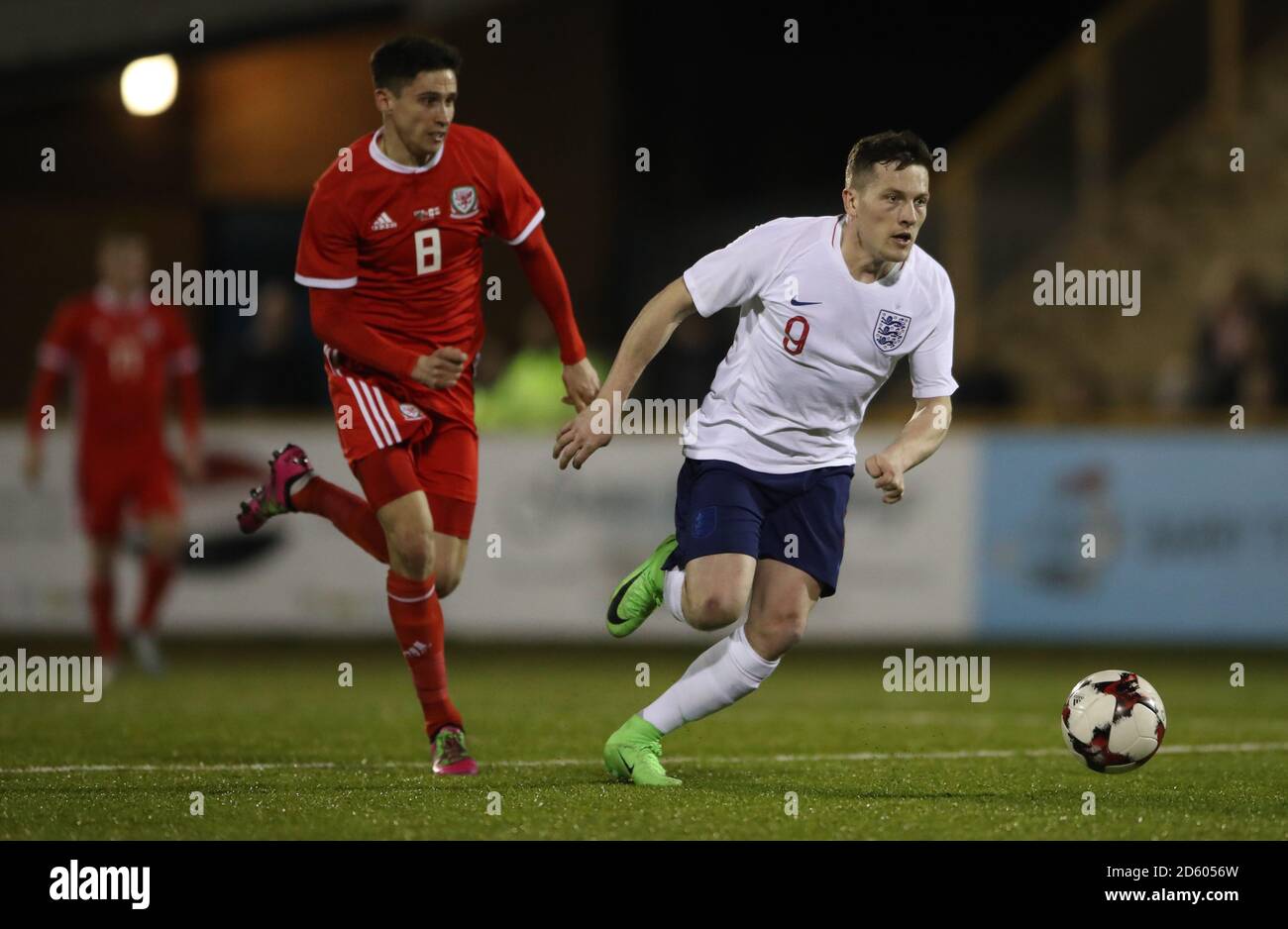 England C's Dan Maguire holds off Wales C's Aeron Edwards Stock Photo ...