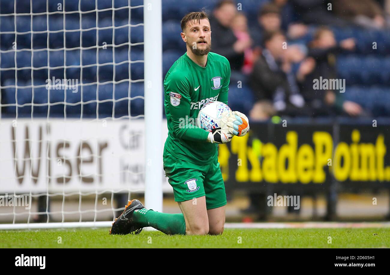 Preston North End goalkeeper Declan Rudd Stock Photo - Alamy