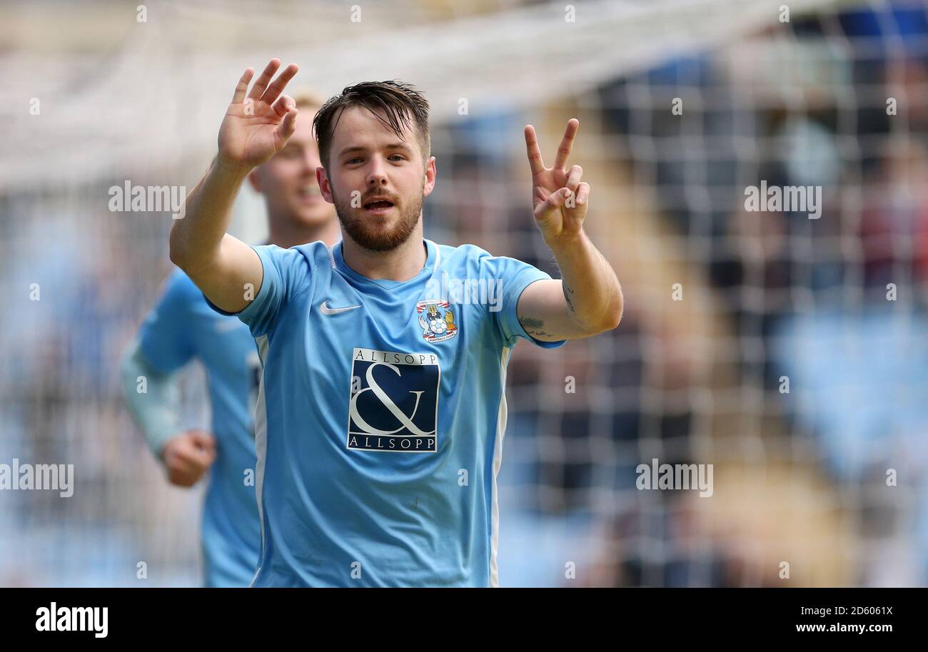 Coventry City's Marc McNulty celebrates scoring the 3rd goal against ...