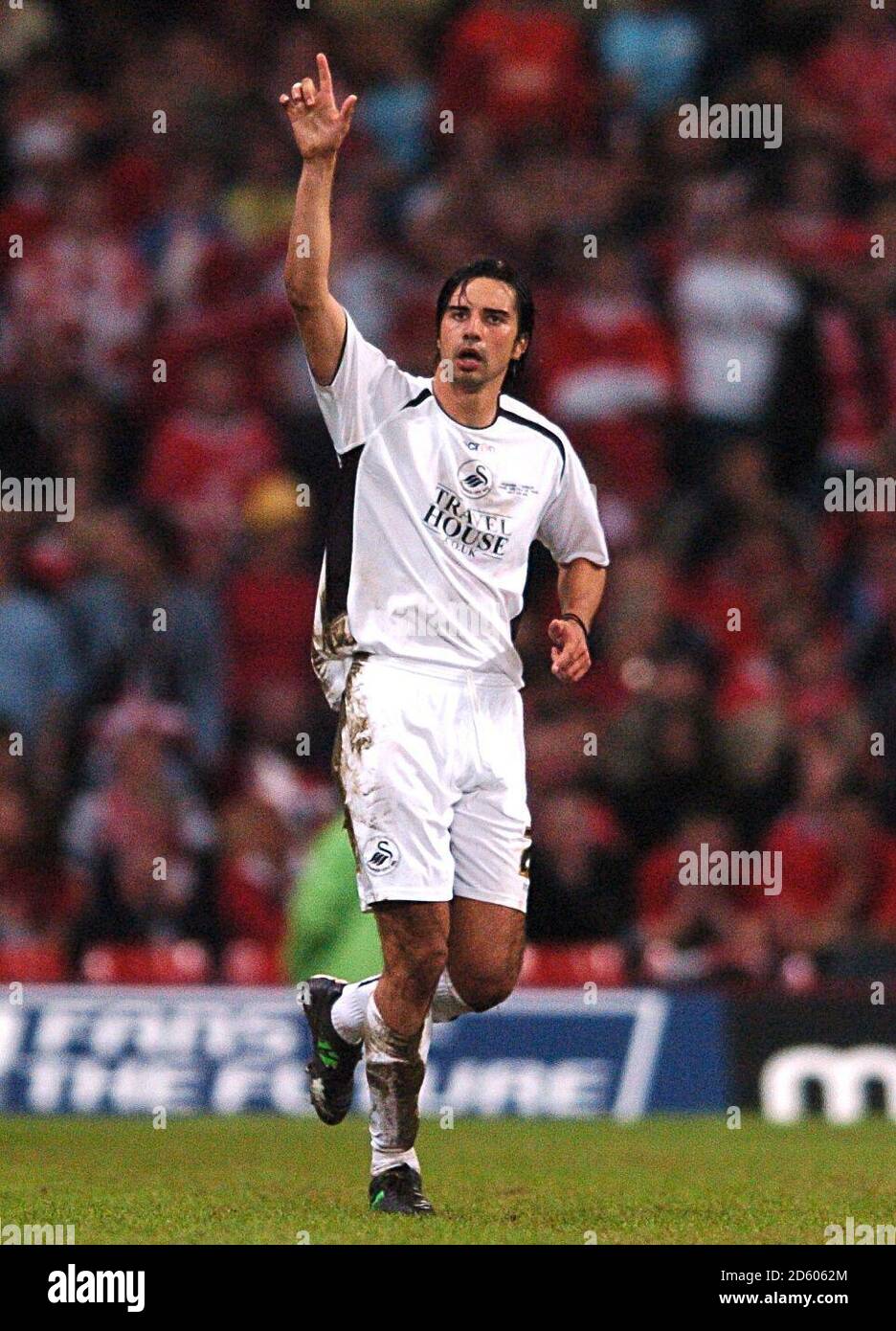 Swansea City's Rory Fallon celebrates his equalising goal Stock Photo ...