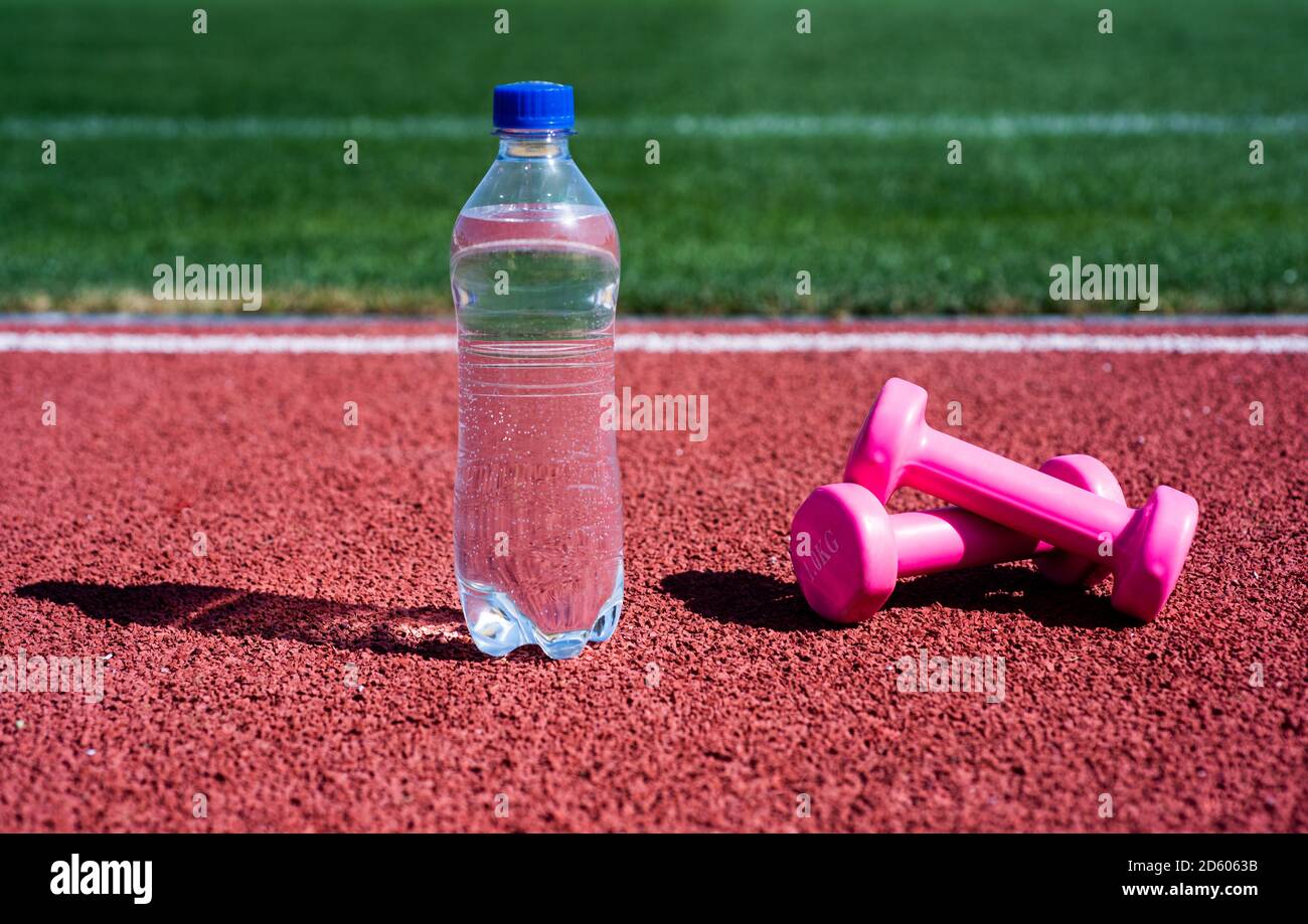 hydration after fitness. healthy lifestyle. water balance in body while ...