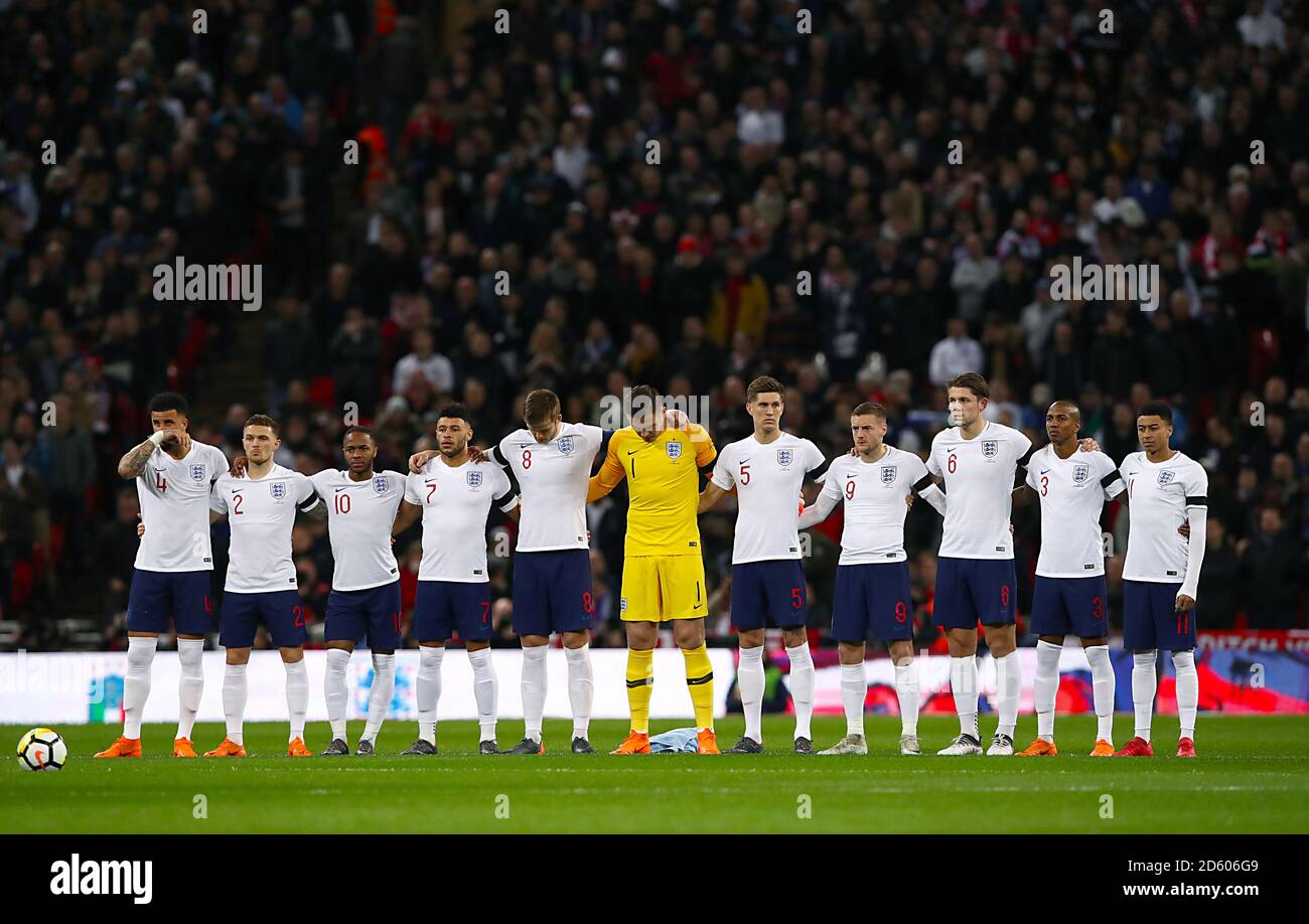 (left to right) England's Kyle Walker, Kieran Trippier, Raheem Sterling ...