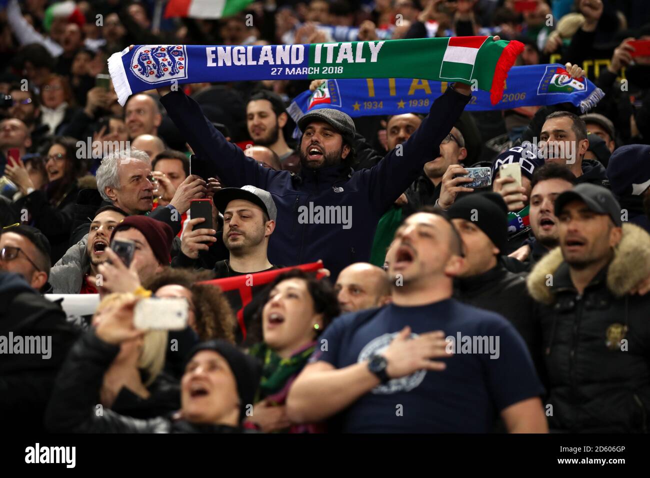 Italy fans in the stands Stock Photo - Alamy