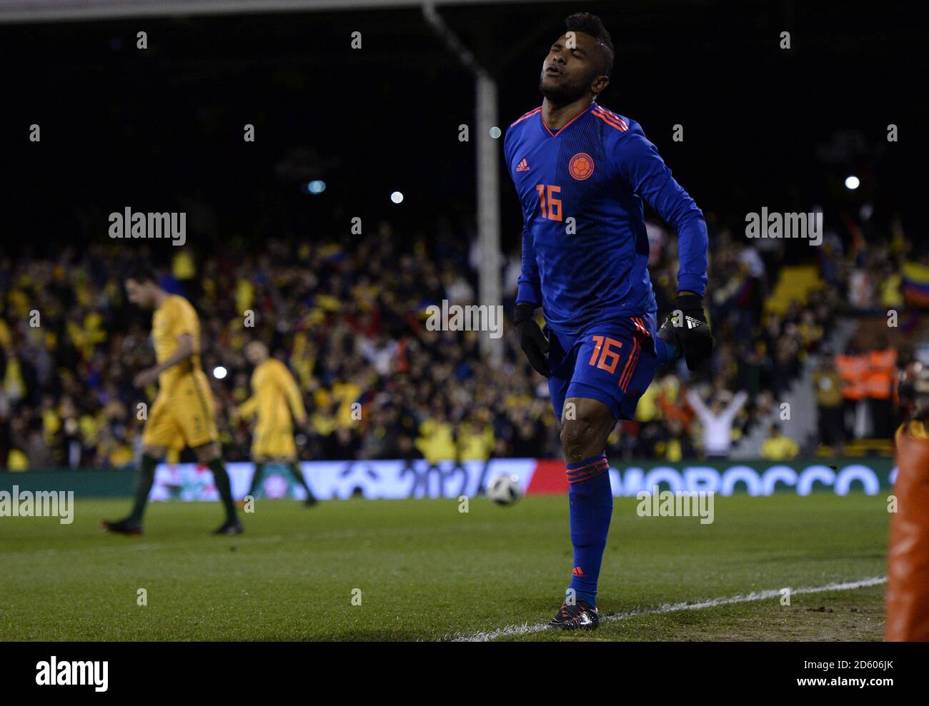 Colombia's Miguel Borja reacts after his goal is disallowed Stock Photo ...