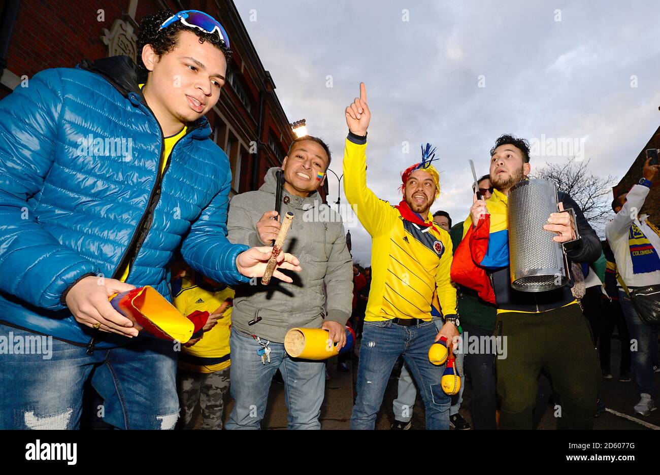 Colombia fans ahead of the match Stock Photo - Alamy
