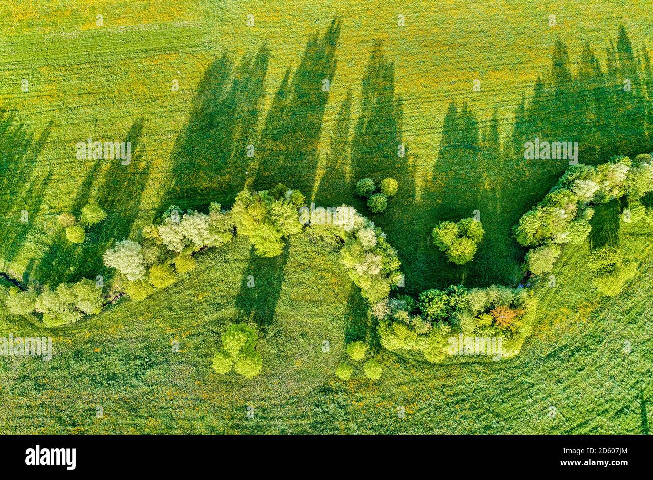 Aerial view of meandering brook hi-res stock photography and images - Alamy