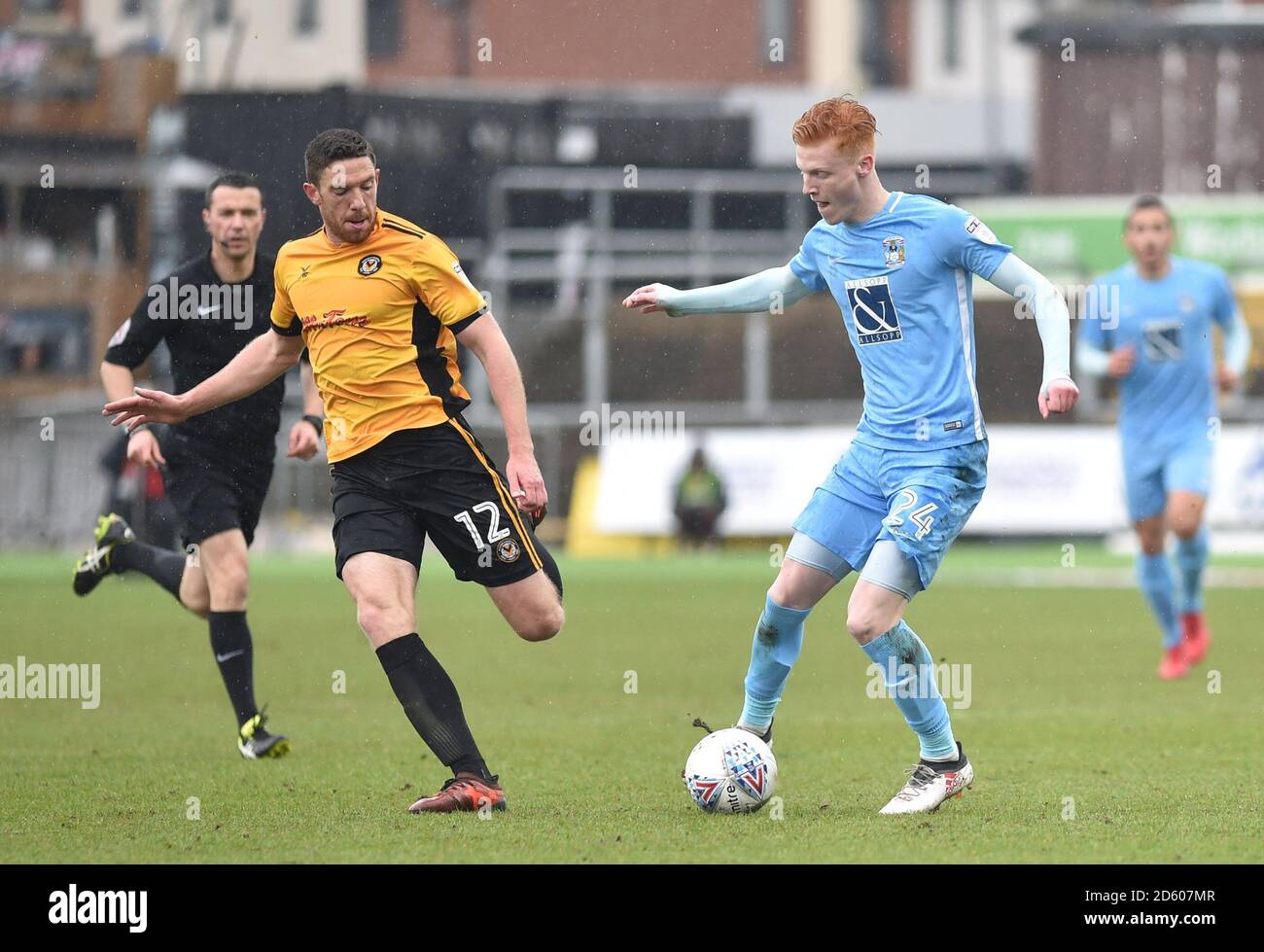 Newport County's Ben Tozer and Coventry City's Ryan Haynes Stock Photo ...