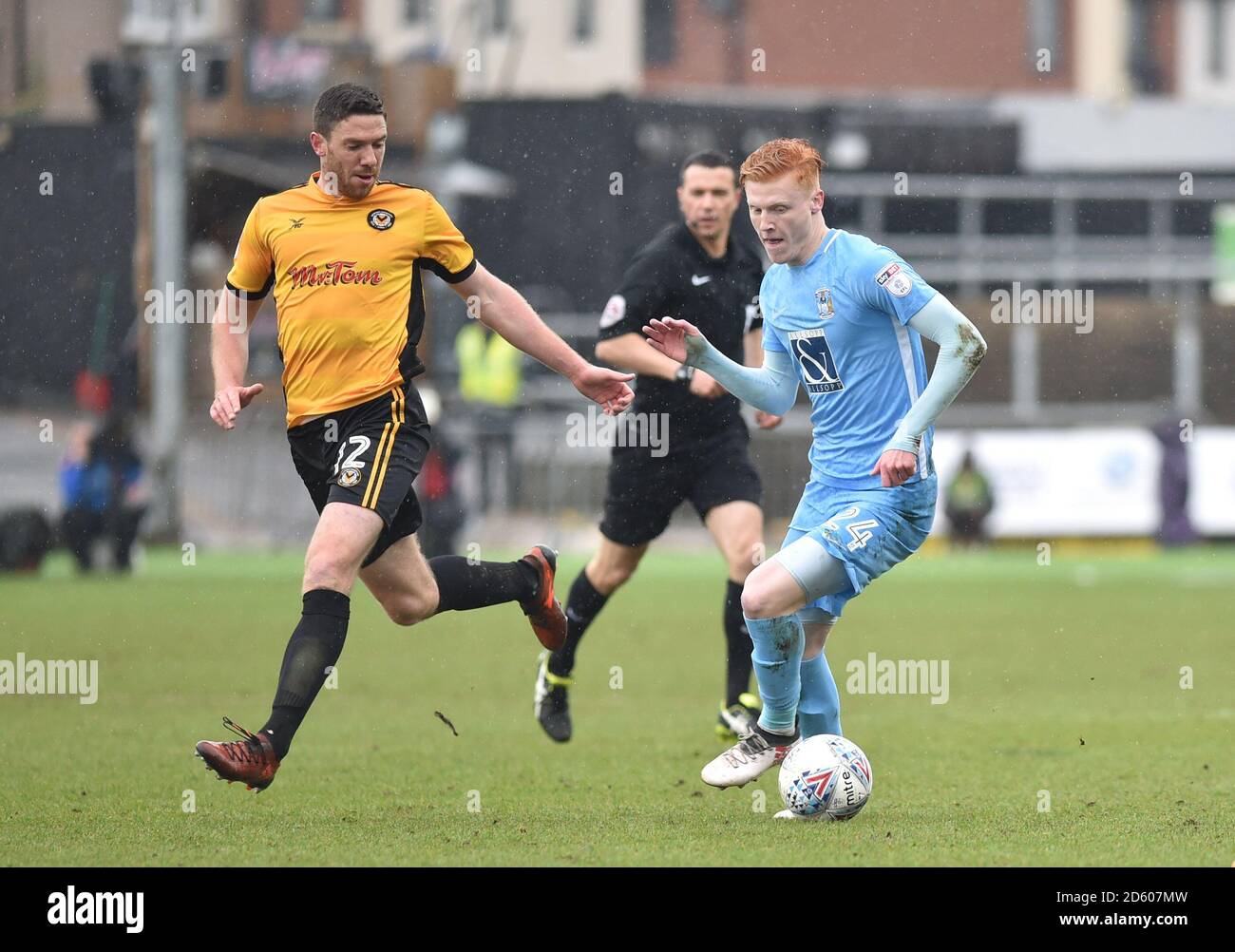 Newport County's Ben Tozer and Coventry City's Ryan Haynes Stock Photo ...