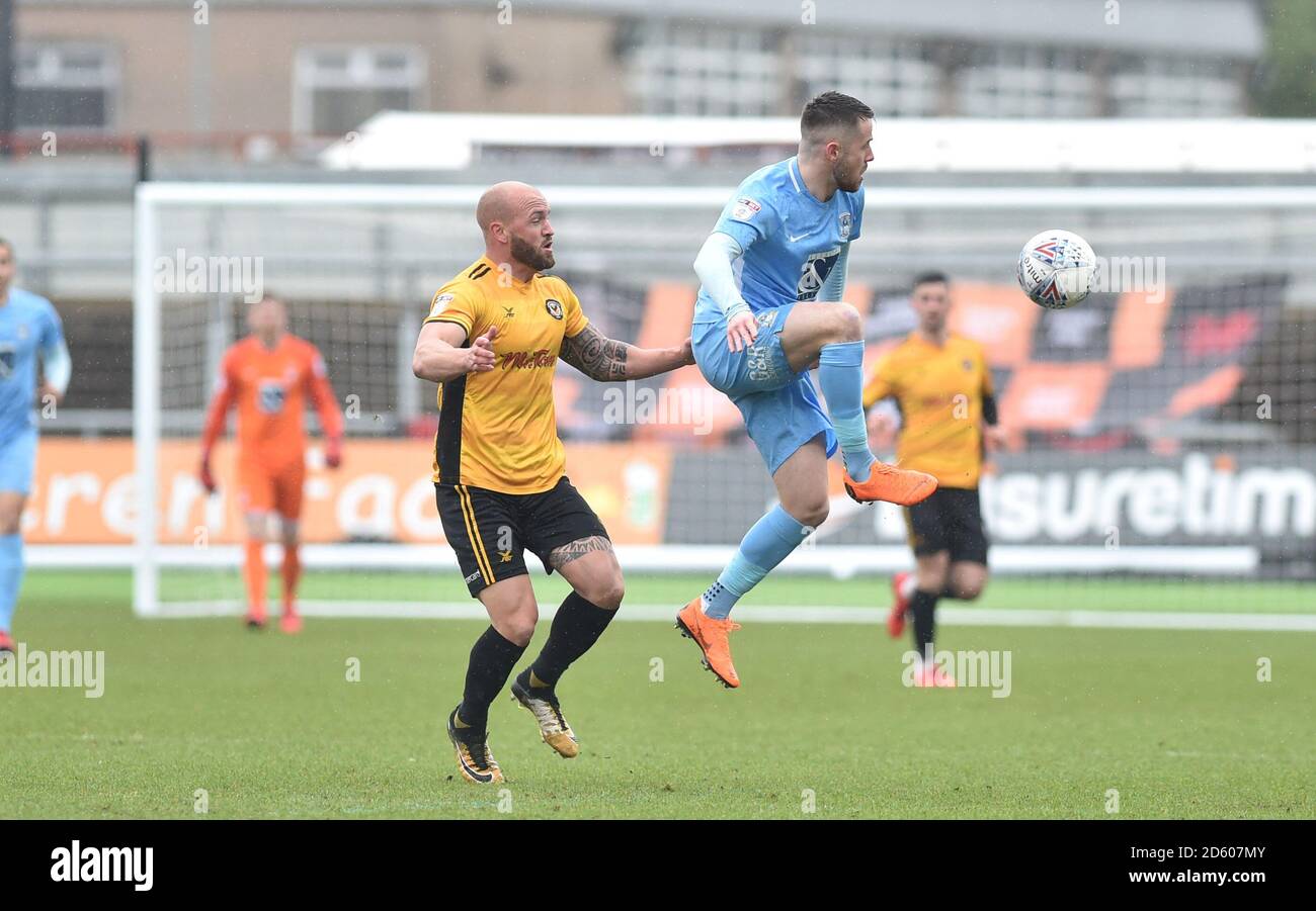 Newport County's David Pipe and Coventry City's Jonson Clarke-Harris ...