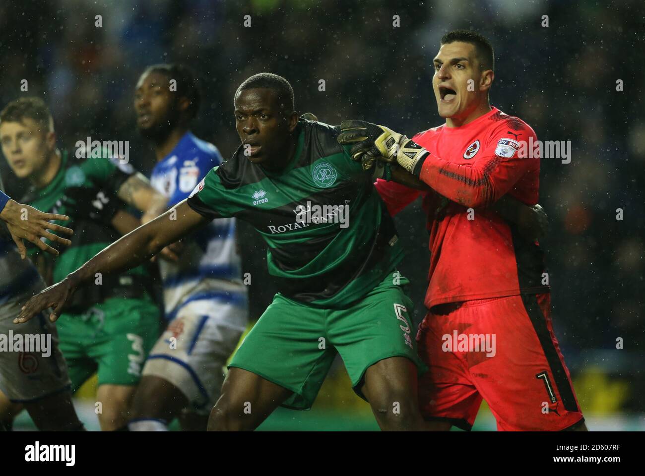 Queens Park Rangers' Nedum Onuoha and Reading goalkeeper Vito Mannone ...