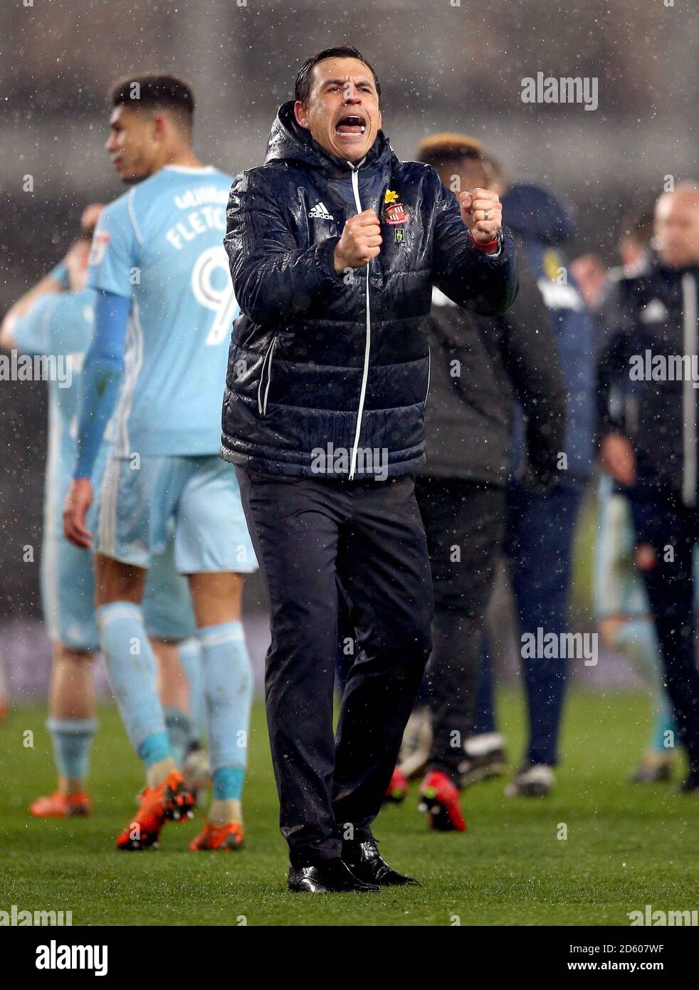 Sunderland manager Chris Coleman celebrates at the end of the match ...