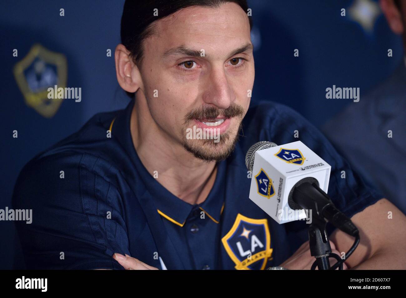 Zlatan Ibrahimovic during a press conference for Los Angeles Galaxy at ...