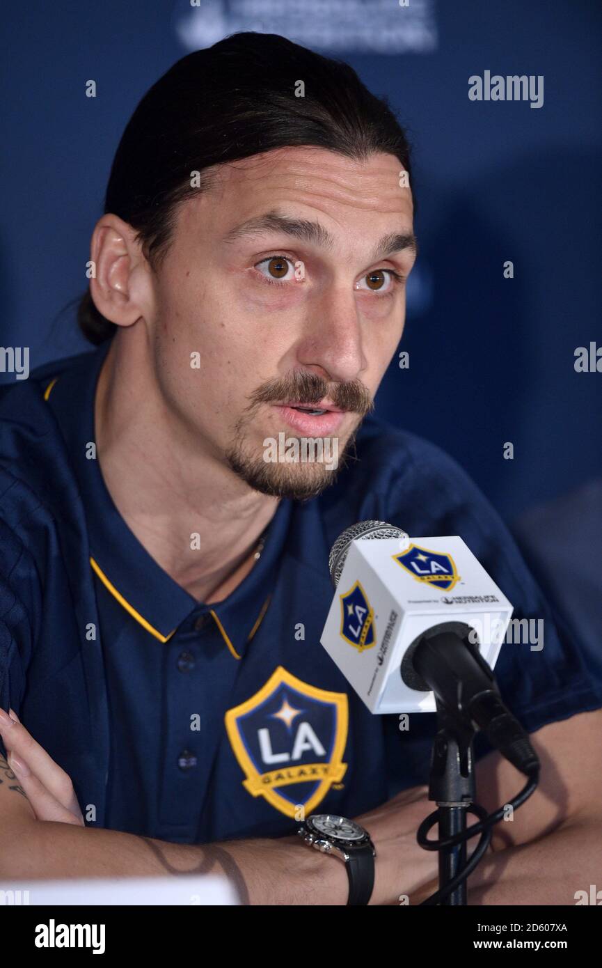 Zlatan Ibrahimovic during a press conference for Los Angeles Galaxy at ...