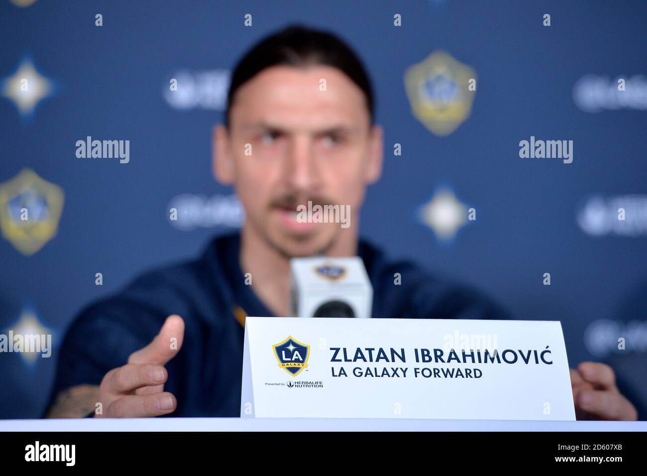 Zlatan Ibrahimovic during a press conference for Los Angeles Galaxy at ...