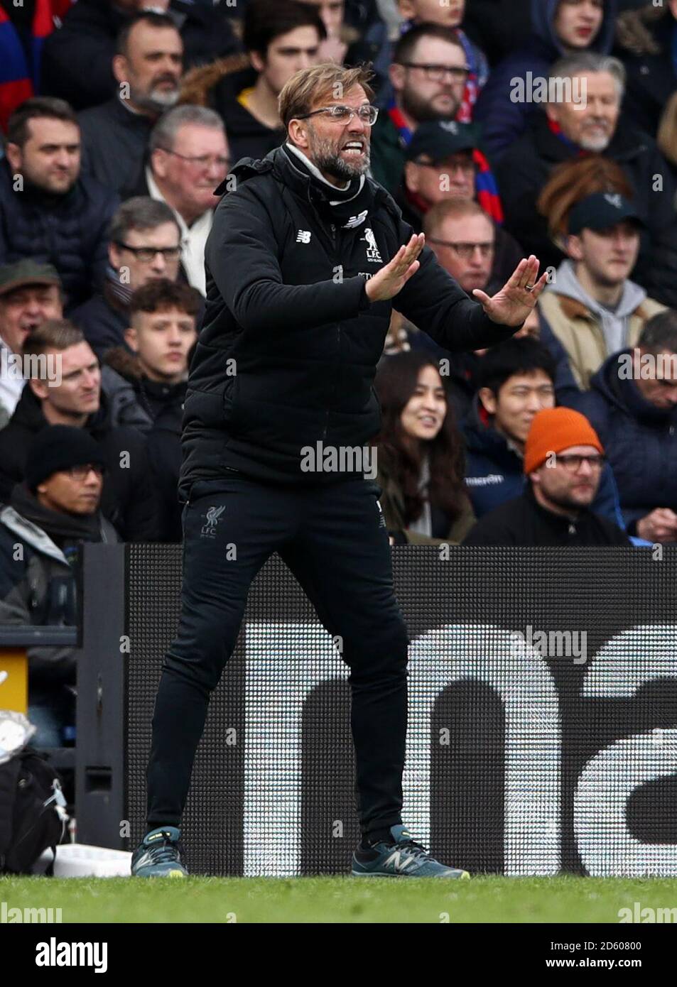 Liverpool manager Jurgen Klopp gestures on the touchline Stock Photo ...