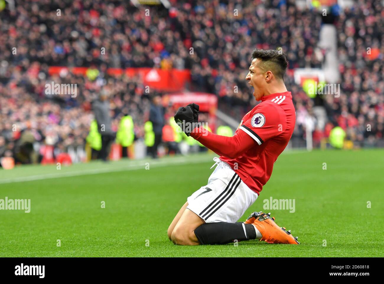 Manchester United's Alexis Sanchez celebrates scoring his side's second ...