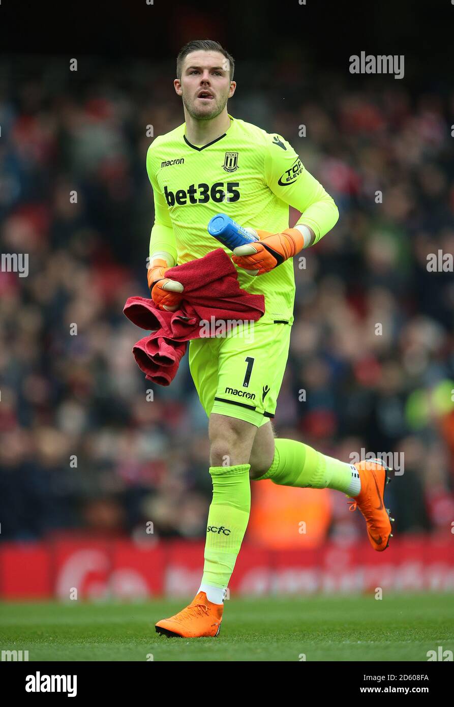Stoke City goalkeeper Jack Butland before the game Stock Photo - Alamy