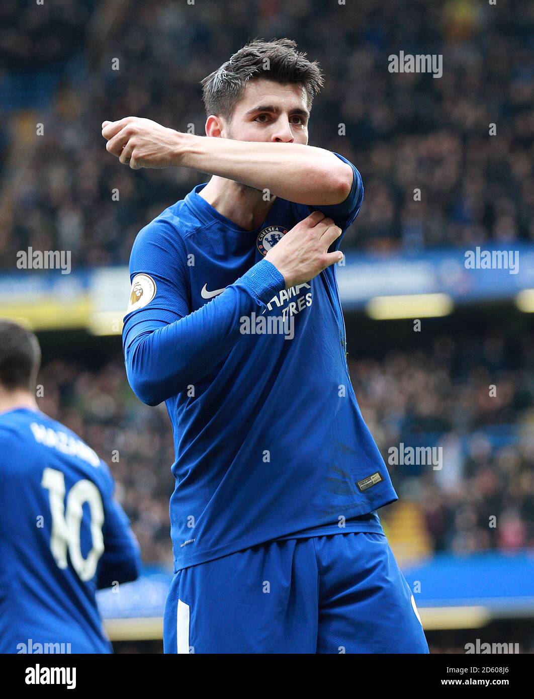 Chelsea's Alvaro Morata celebrates scoring his side's first goal of the ...
