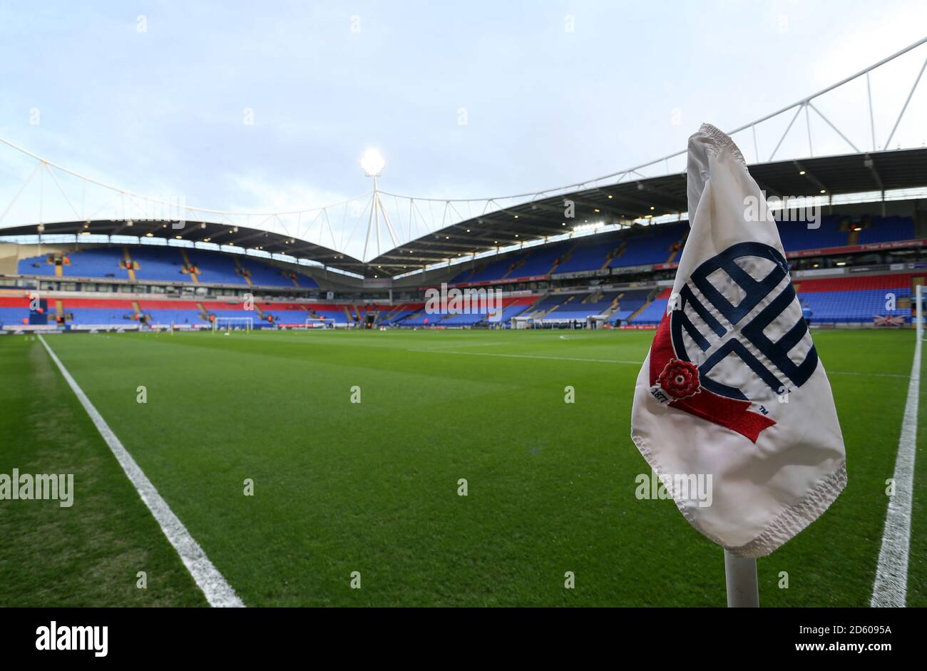 A general view of the corner flag at the Macron Stadium Stock Photo - Alamy