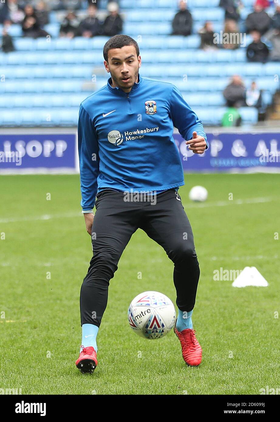Coventry City's Rod McDonald warming up before the game Stock Photo - Alamy