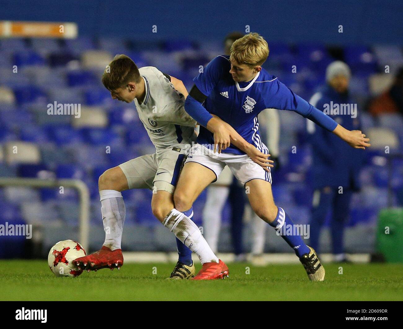 Birmingham City's Jack Concannon (right) and Chelsea's Billy Gilmour ...