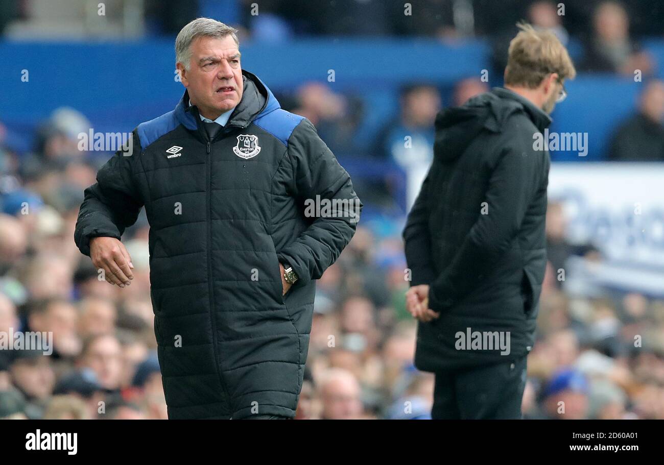 Everton manager Sam Allardyce (left) on the touchline Stock Photo - Alamy