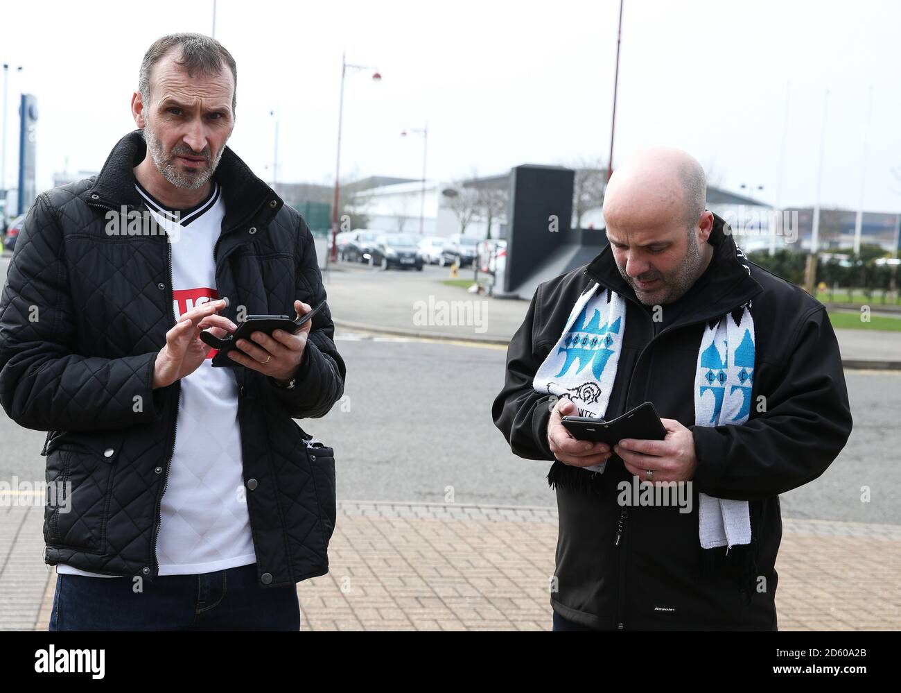 Derby County's supporters outside the stadium before the match at Pride ...