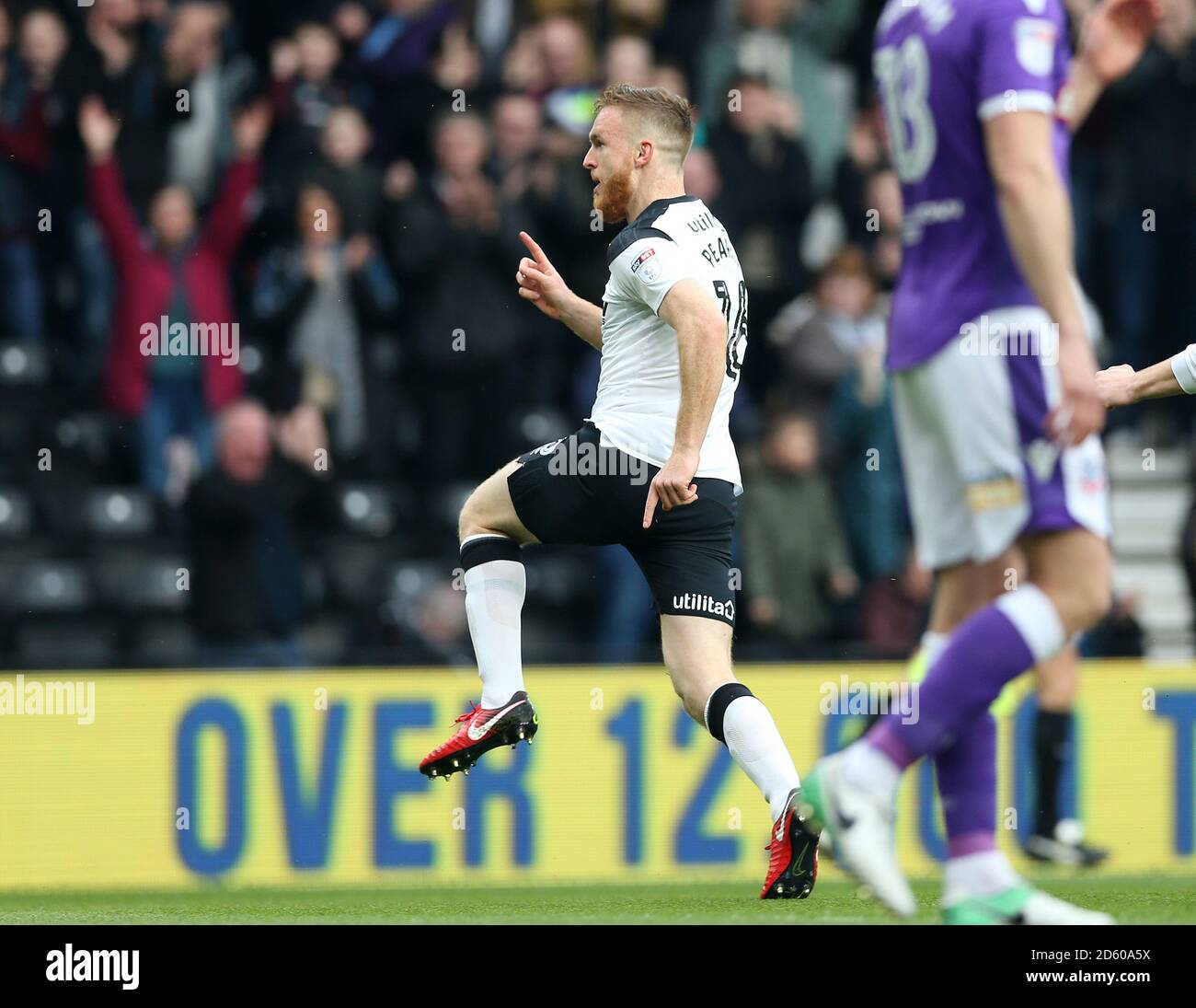 Derby County's Alex Pearce celebrates scoring against Bolton Wanderers ...