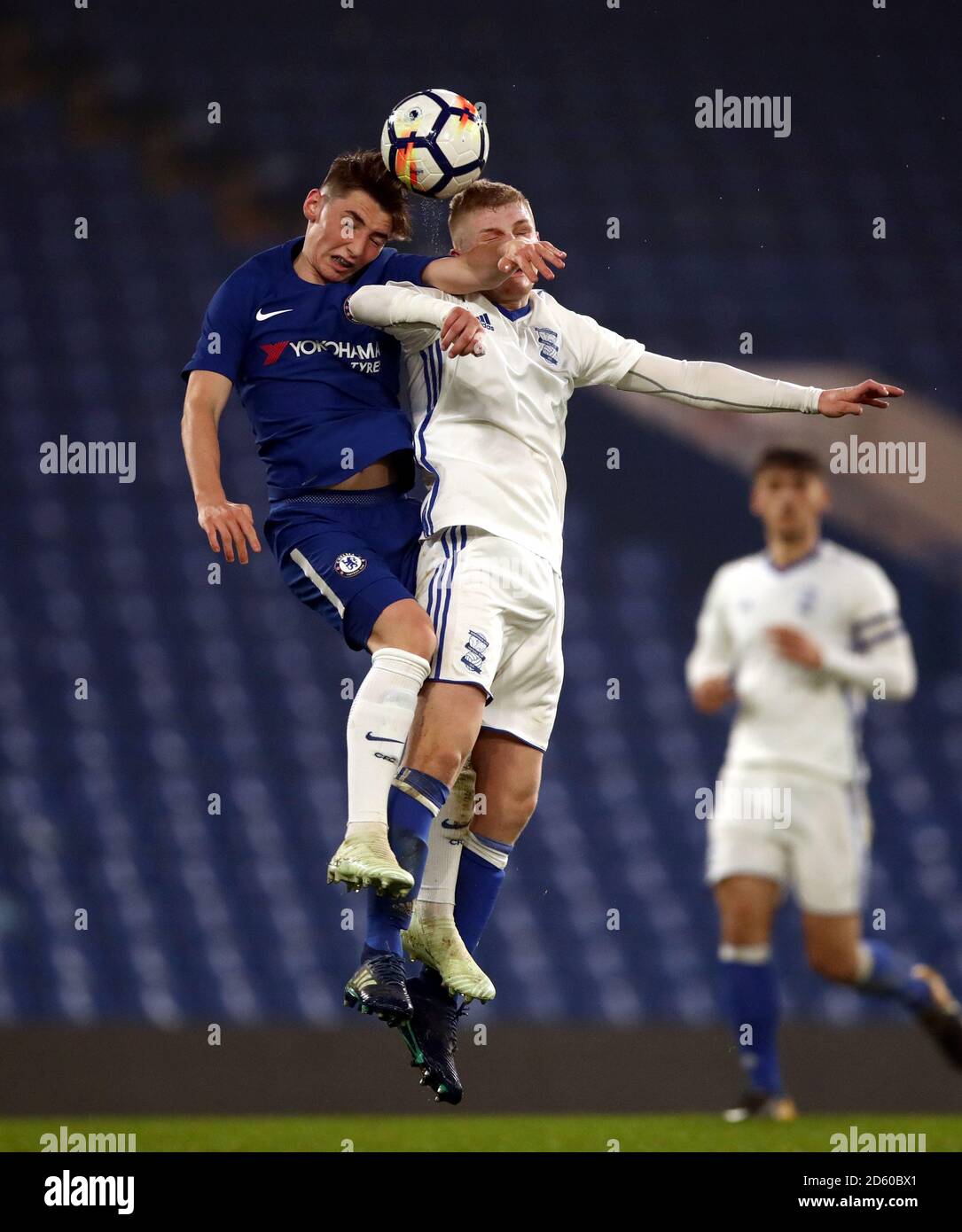 Chelsea's Billy Gilmour, (left) battles for possession of the ball with ...