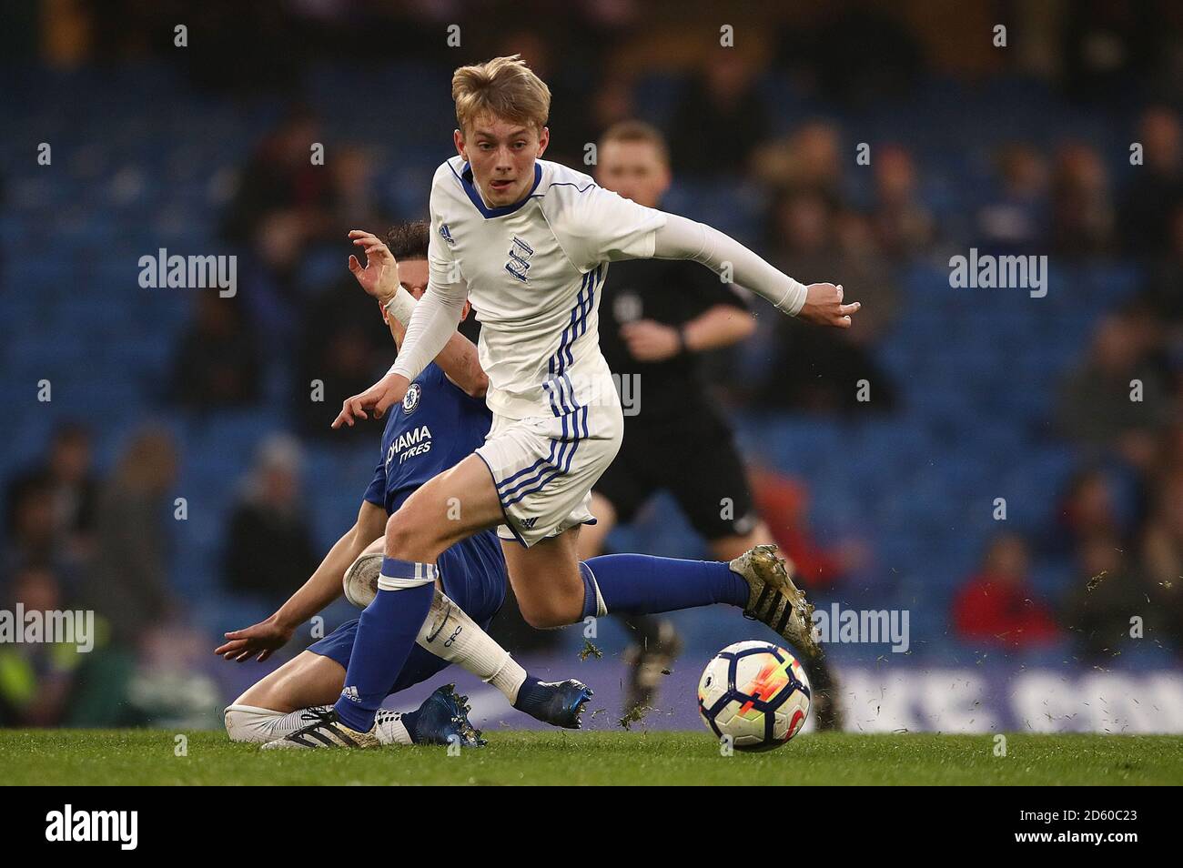 Birmingham City's Jack Concannon (right) and Chelsea's George McEachran ...