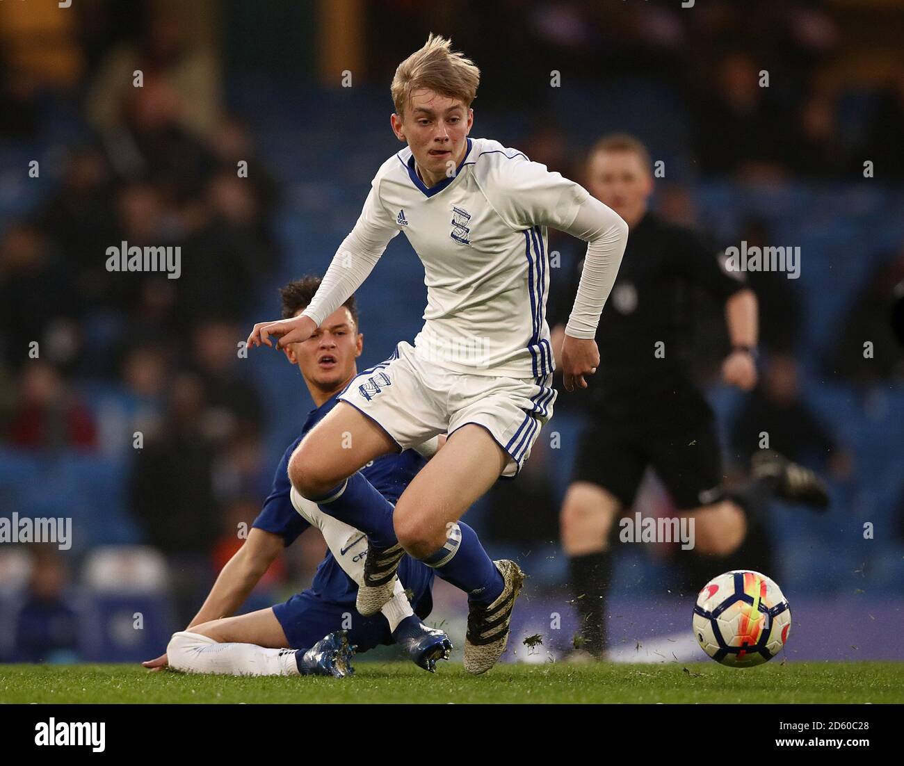 Birmingham City's Jack Concannon (right) and Chelsea's George McEachran ...