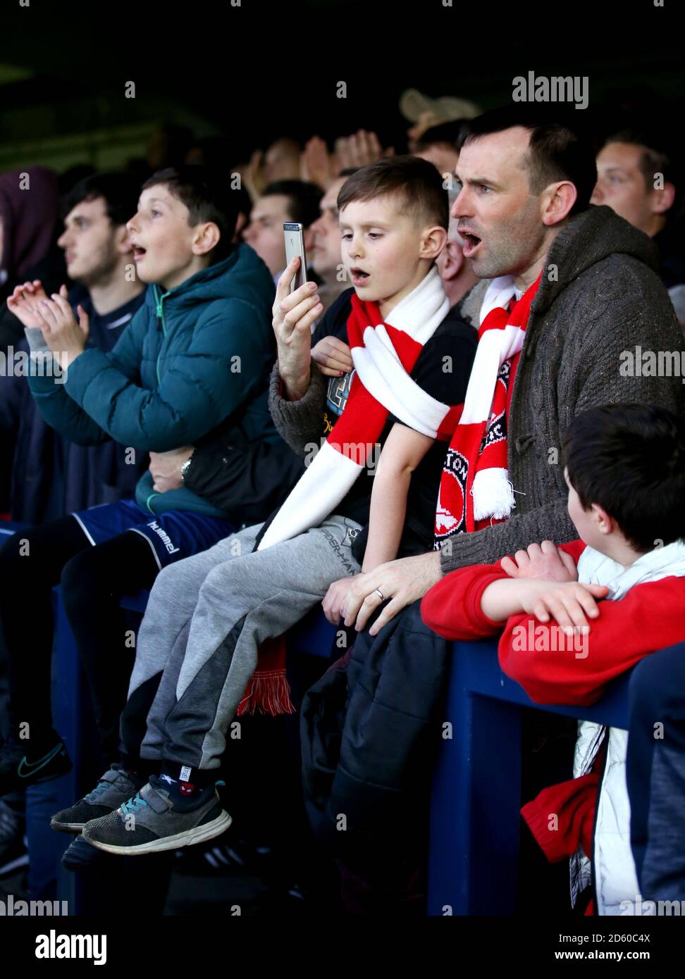 Charlton Athletic fans in the stands Stock Photo - Alamy