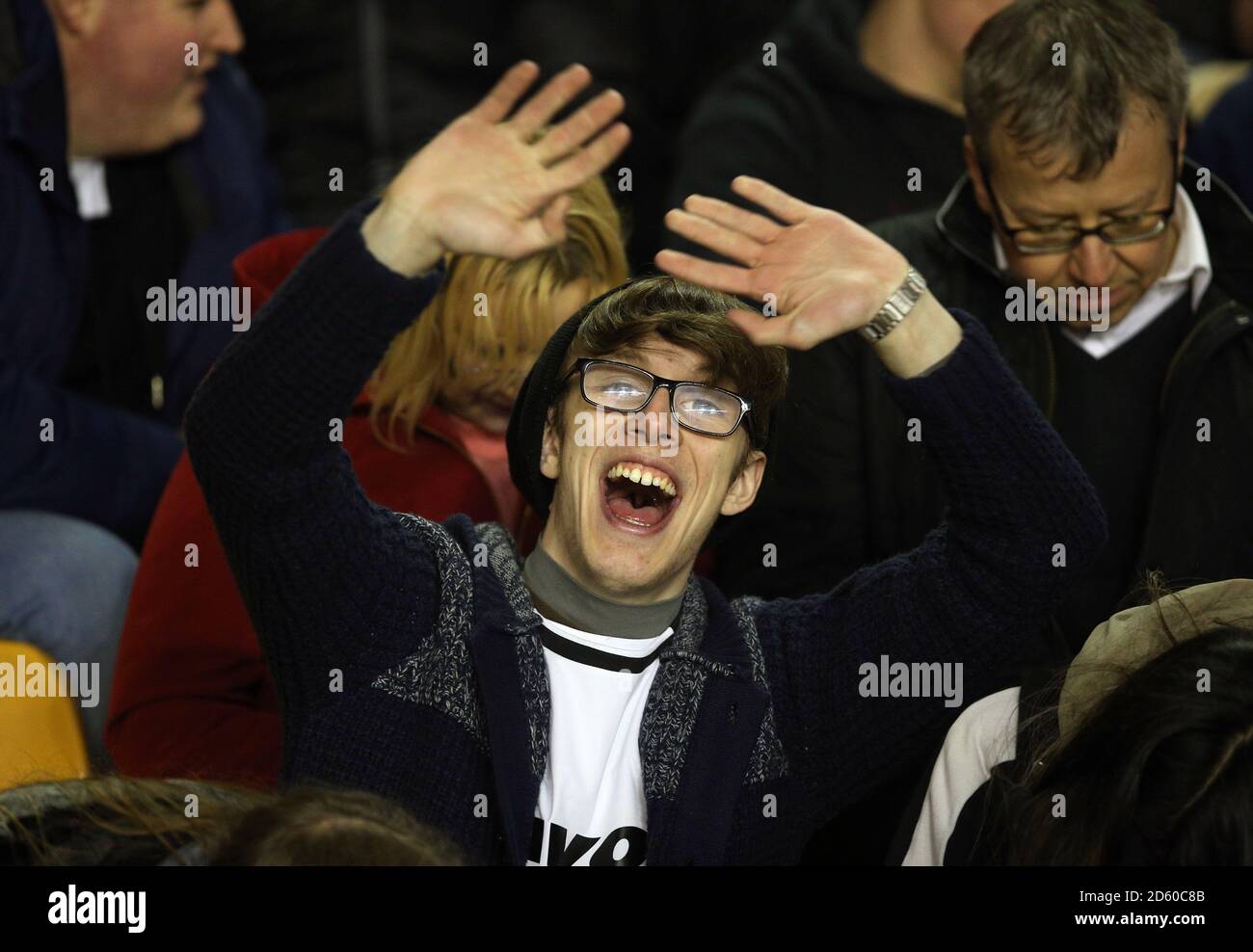 Derby County fans in the stands show their support Stock Photo - Alamy