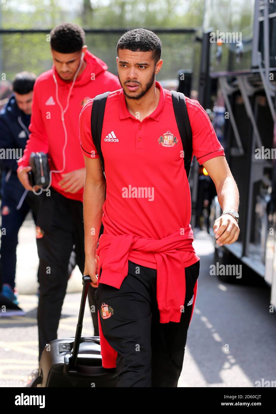Sunderland's Jake Clarke-Salter arrives at The Madejski Stadium Stock ...
