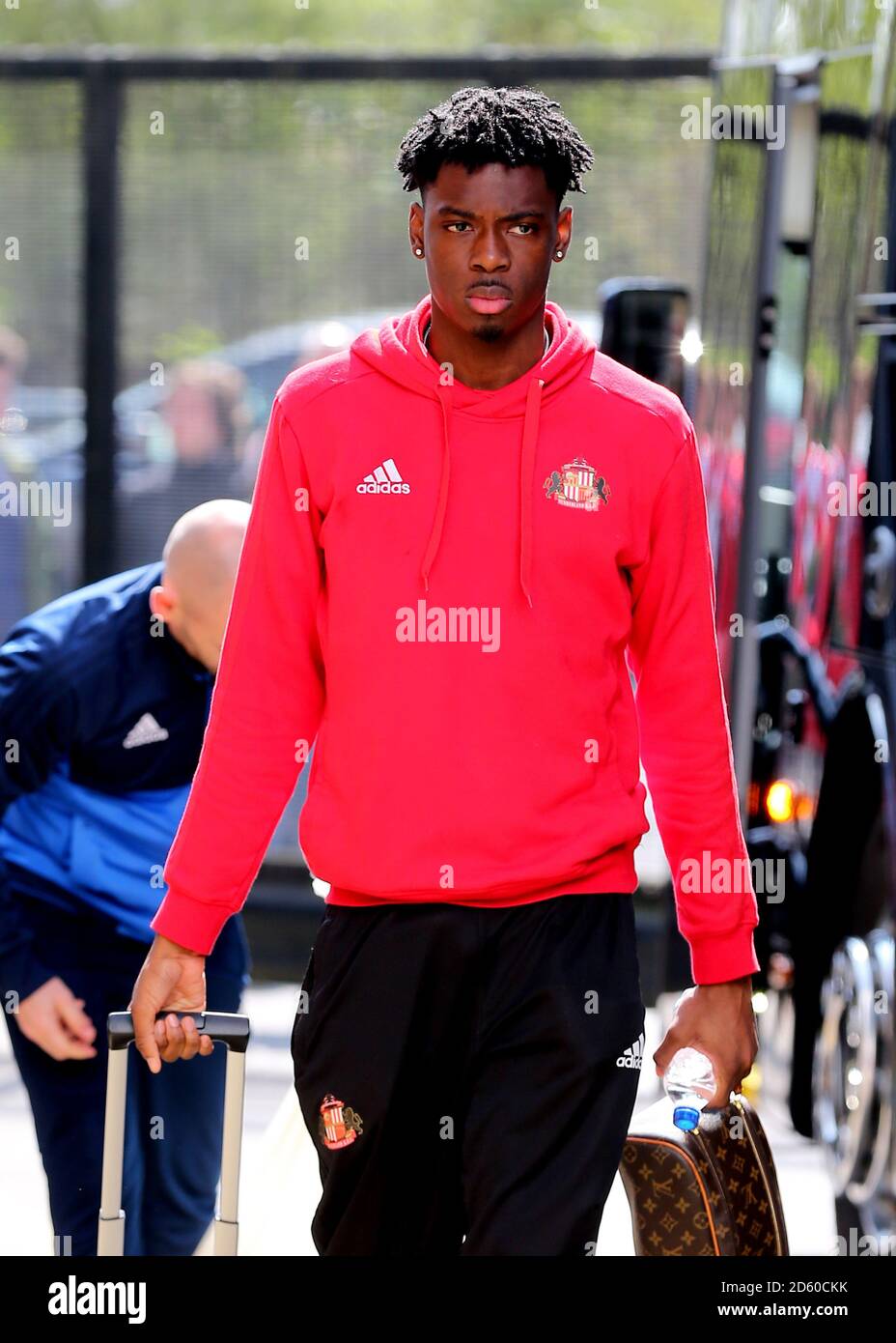 Sunderland's Ovie Ejaria arrives at The Madejski Stadium prior to the ...