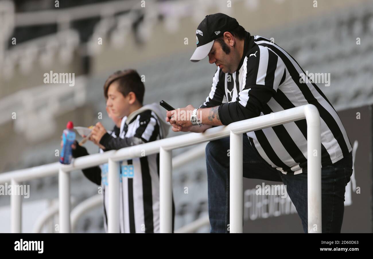 Newcastle United fans prior to kick-off Stock Photo - Alamy