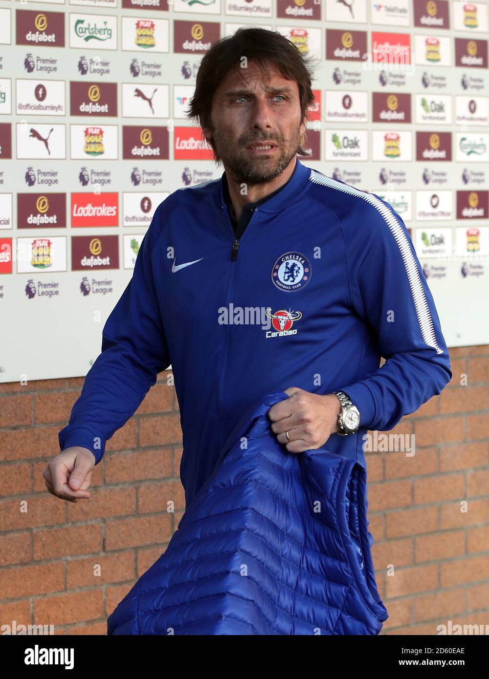 Chelsea manager Antonio Conte arriving at the ground prior to kick-off ...