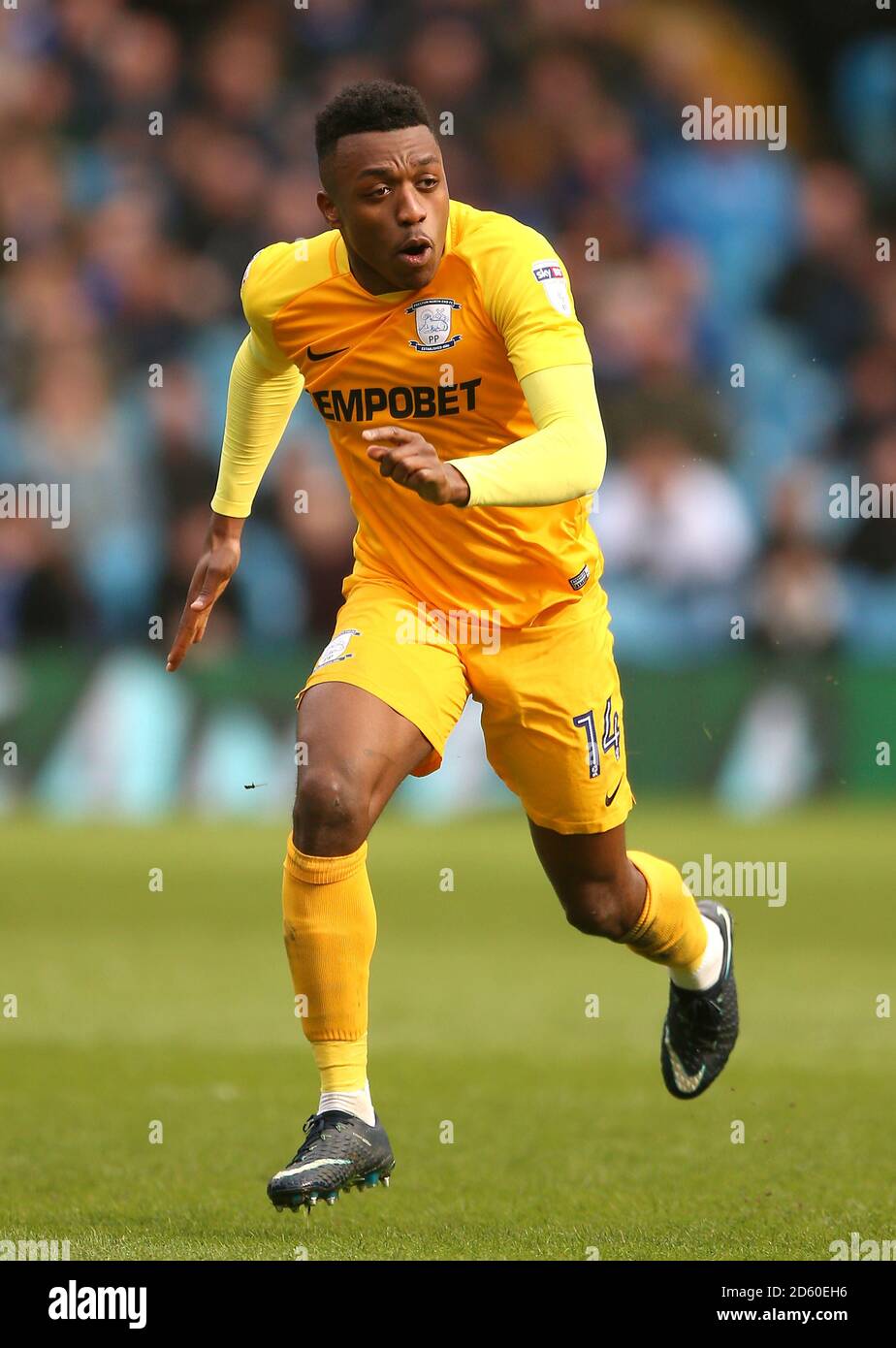 Preston North End's Darnell Fisher Stock Photo - Alamy