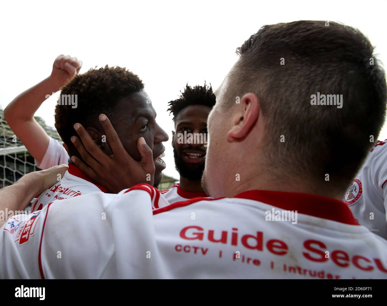 Accrington Stanley Offrande Zanzala celebrates scoring his sides fourth ...