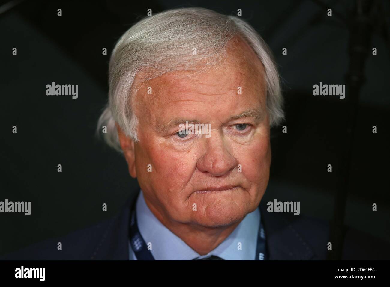 Ron Atkinson appearing for mutv before the game Stock Photo - Alamy